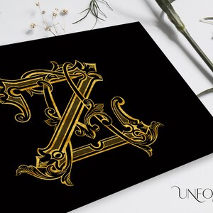 Handpainted Interwoven Vintage Monograms, Wedding Monogram, Duogram ...