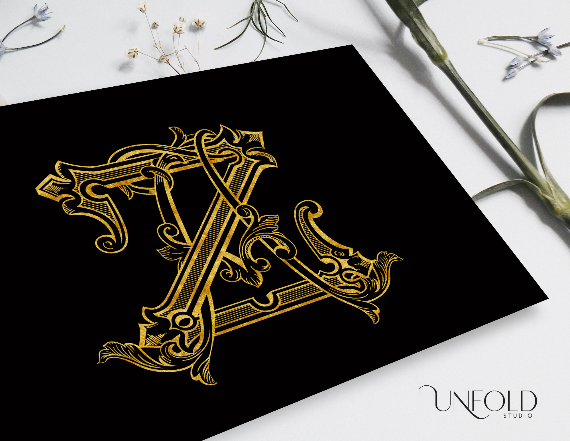 Handpainted Interwoven Vintage Monograms, Wedding Monogram, Duogram ...