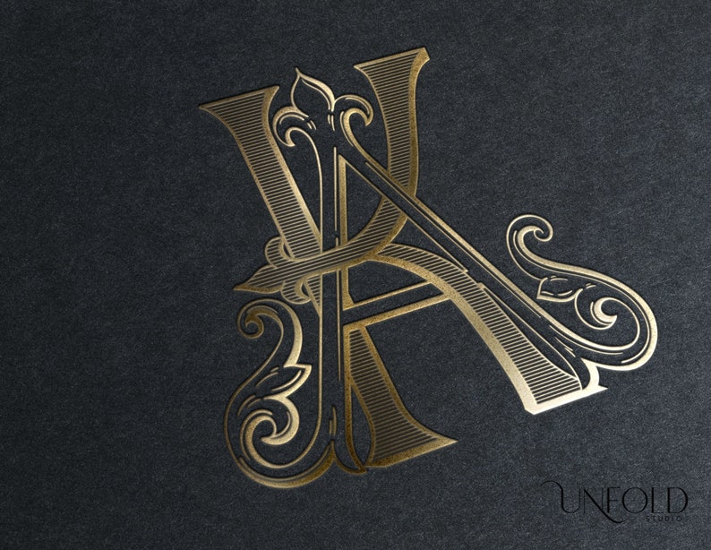 A & K Name Initials, Classic Monograms, Wedding Monogram, Duogram ...