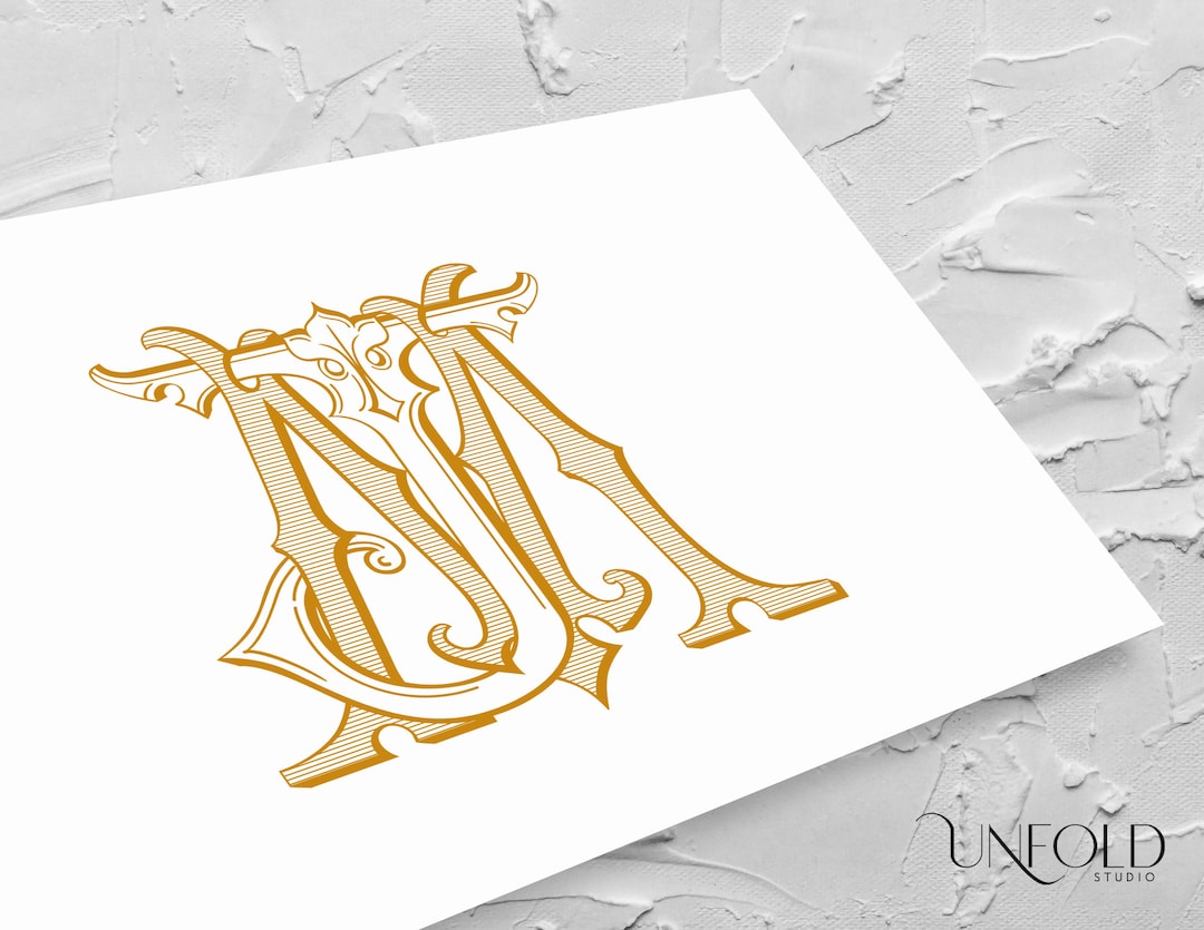 JM or MJ Name Initials, Classic Monograms, Wedding Monogram, Duogram ...