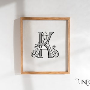 A & K Name Initials, Classic Monograms, Wedding Monogram, Duogram ...