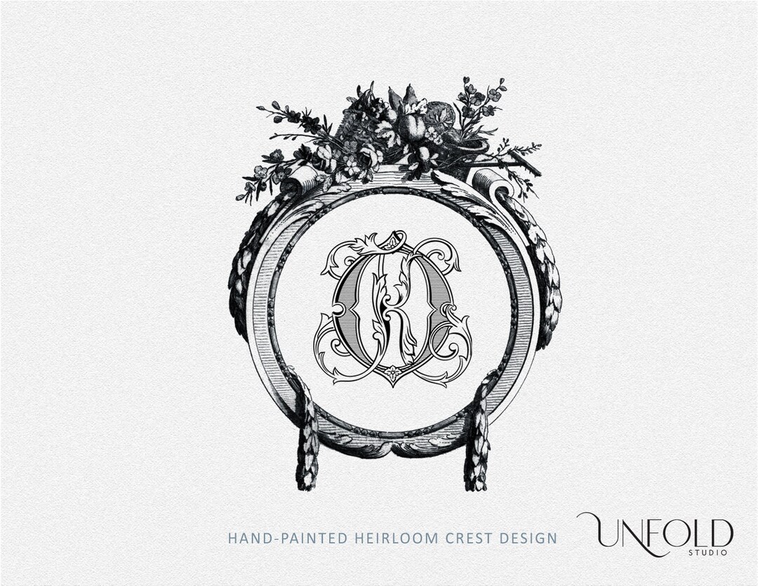 Vintage Wedding Crest, Monogram Logo Design and Wedding Branding ...