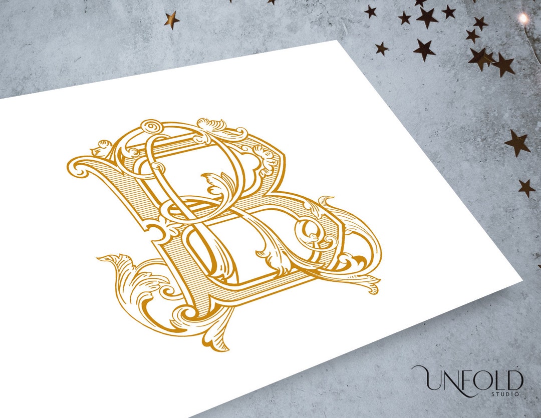 BR, RB Name Initials Vintage Monograms, Wedding Monogram, Duogram ...