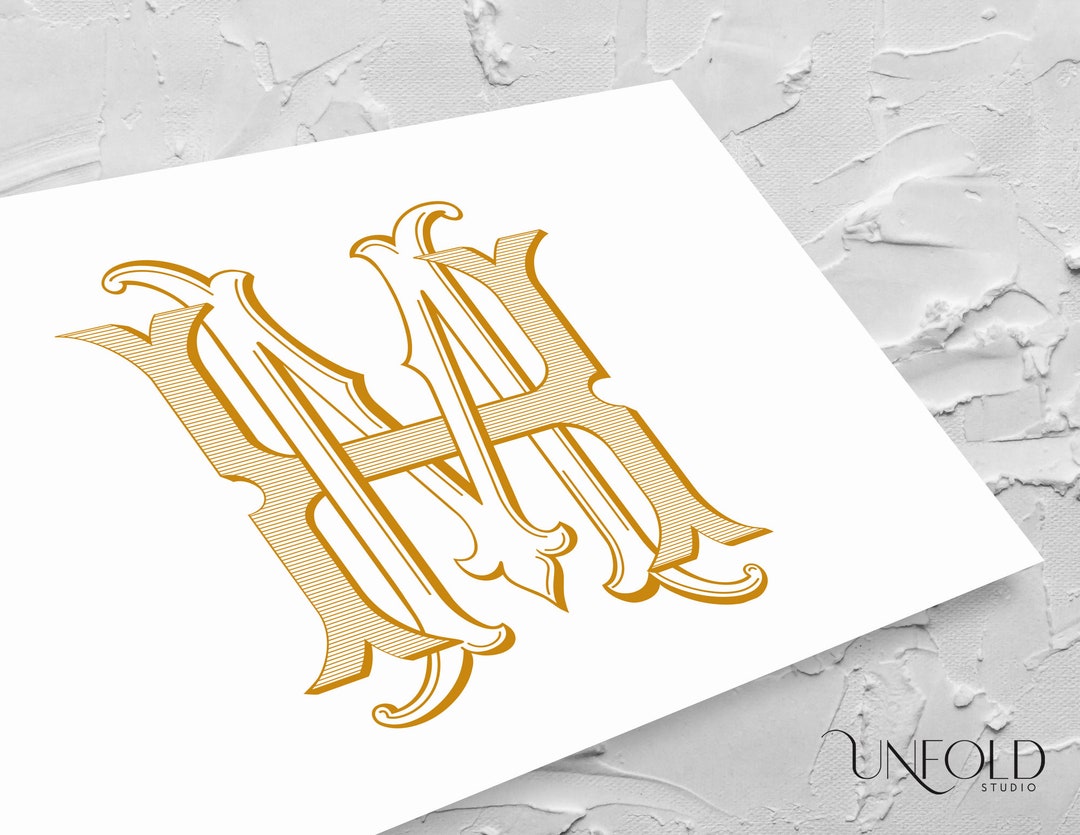 HM or MH Name Initials, Classic Monograms, Wedding Monogram, Couple's ...