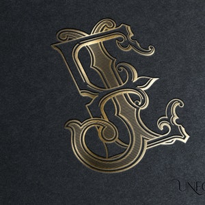 E & J Classic Interlocking Monograms, Wedding Monogram, Digital ...