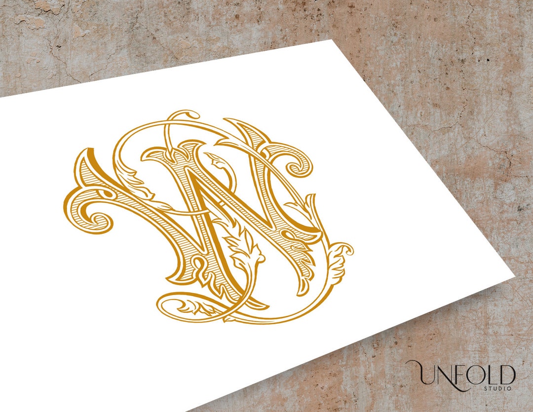 W & D Vintage Monograms, Wedding Monogram, Digital Download, Interwoven ...