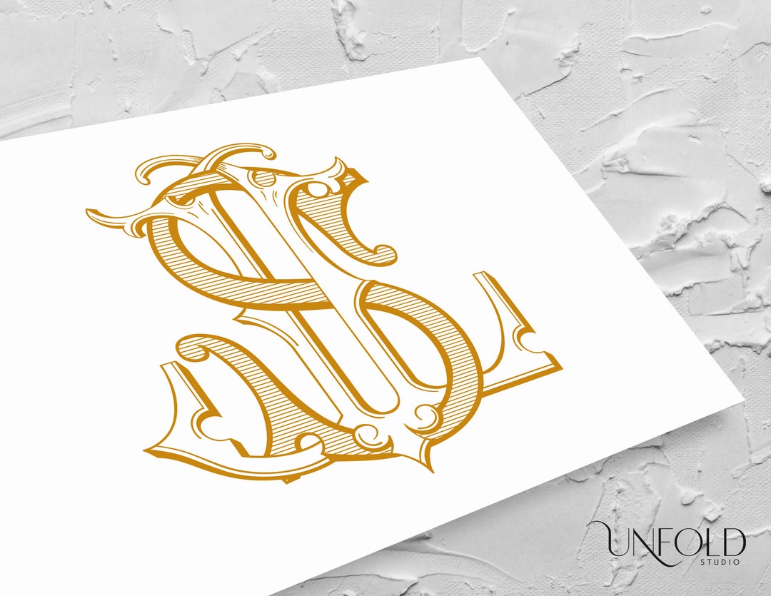 J, S, L Three Initials Name Initials, Classic Monograms, Wedding ...