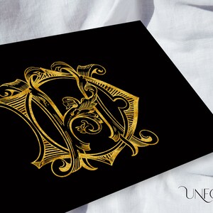 D and H Interlocking Monograms, Vintage Styled Monograms, Wedding or ...