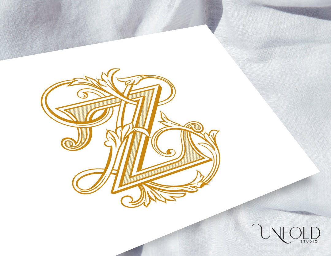 Z & Z Vintage Monograms, Wedding Monogram, Digital Download, Interwoven ...