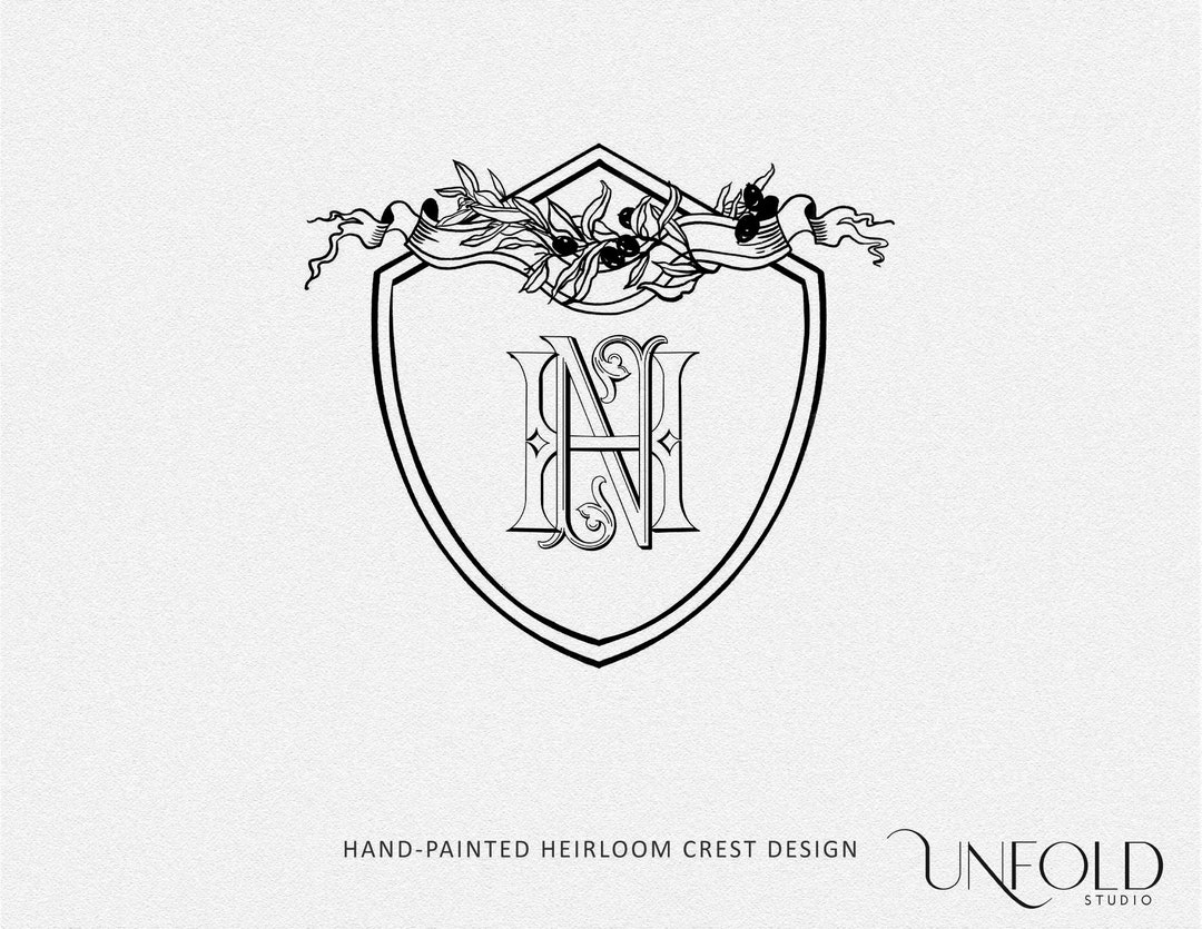 Vintage Crest 2 - Pre-made Heirloom Crest Design With Your Choice of ...