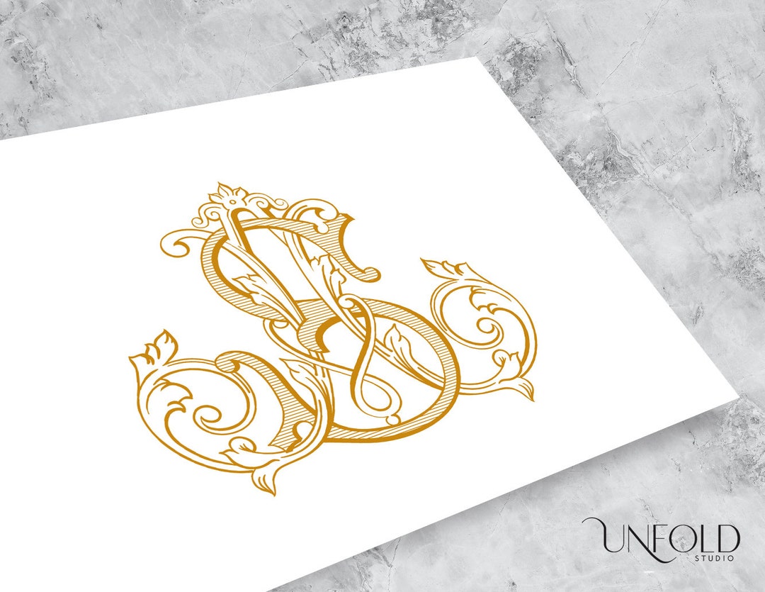 A & S Vintage Monograms, Wedding Monogram, Digital Download, Interwoven ...