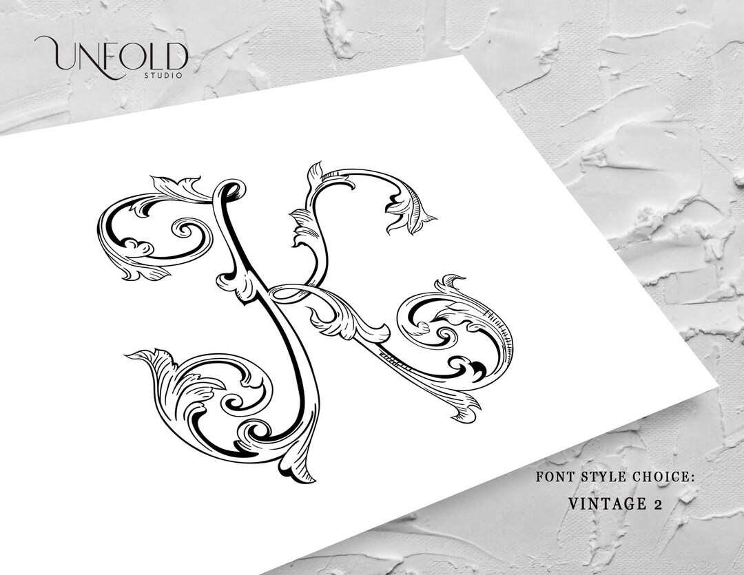Single Initial, Vintage or Classic Styled Designer Based Monograms Made ...