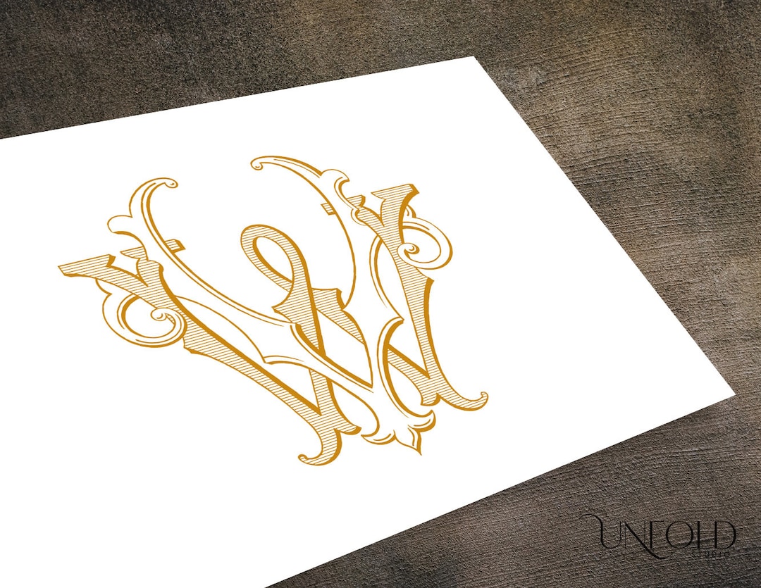 W & V Name Initials, Classic Monograms, Wedding Monogram, Digital Files ...