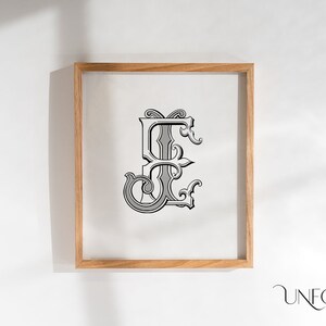 E & J Classic Interlocking Monograms, Wedding Monogram, Digital ...