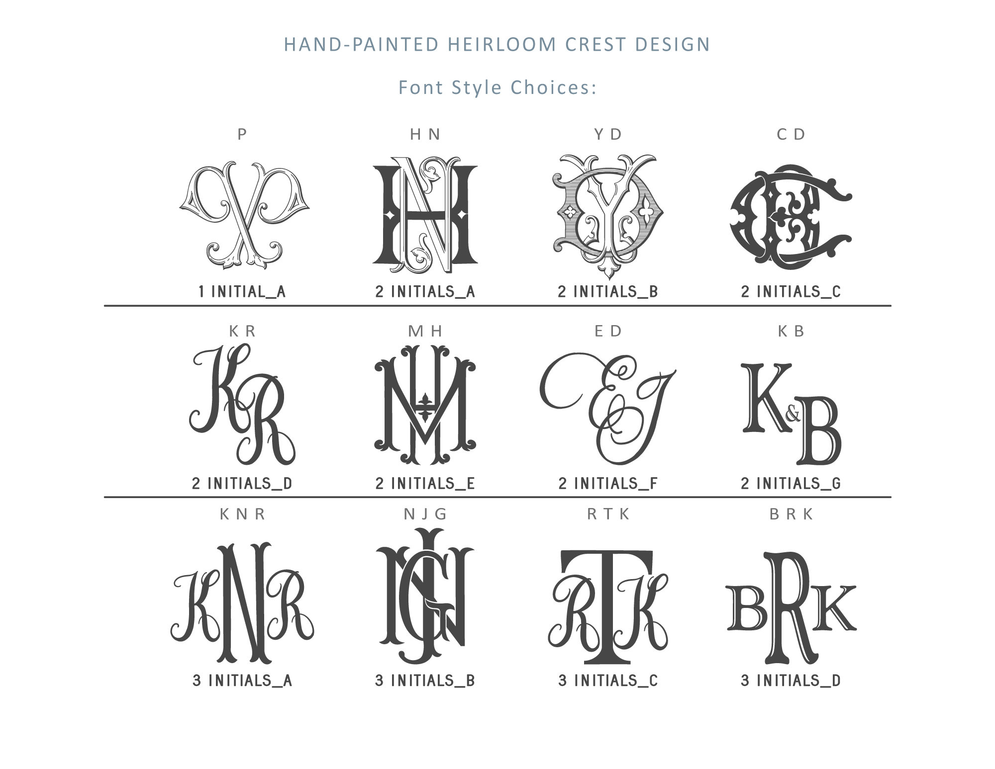 Vintage Crest 1 Pre-made Heirloom Crest Design With Your Choice of ...