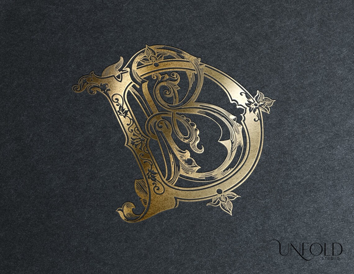 D and B Paragon Interlocking Monograms, Wedding Monogram, Digital ...