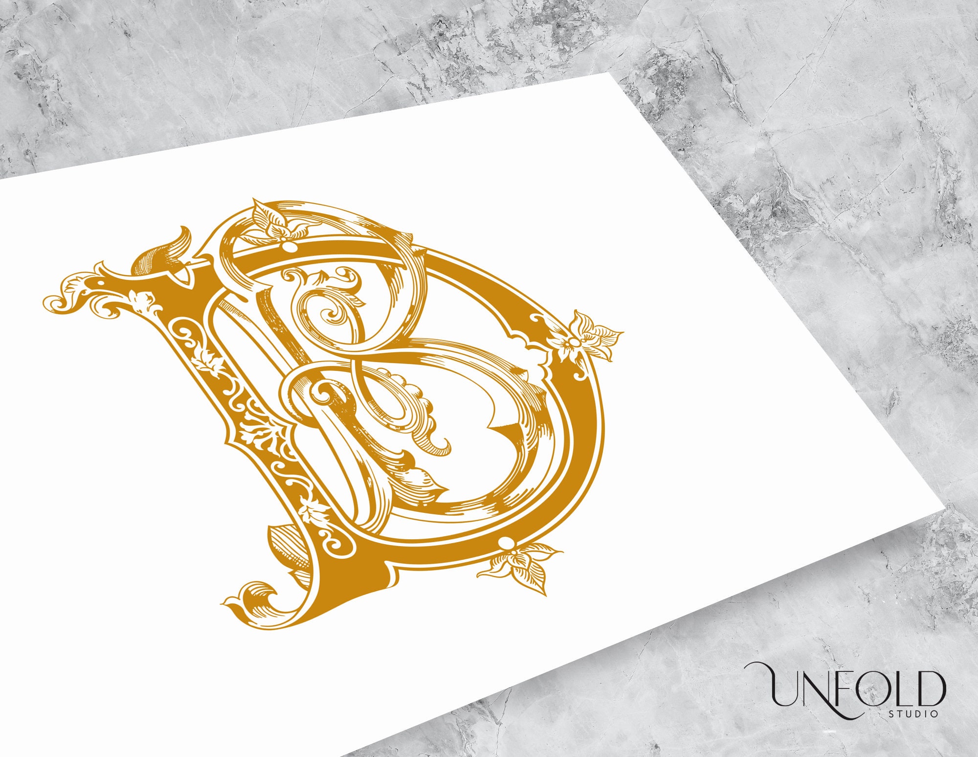 D and B Paragon Interlocking Monograms, Wedding Monogram, Digital ...