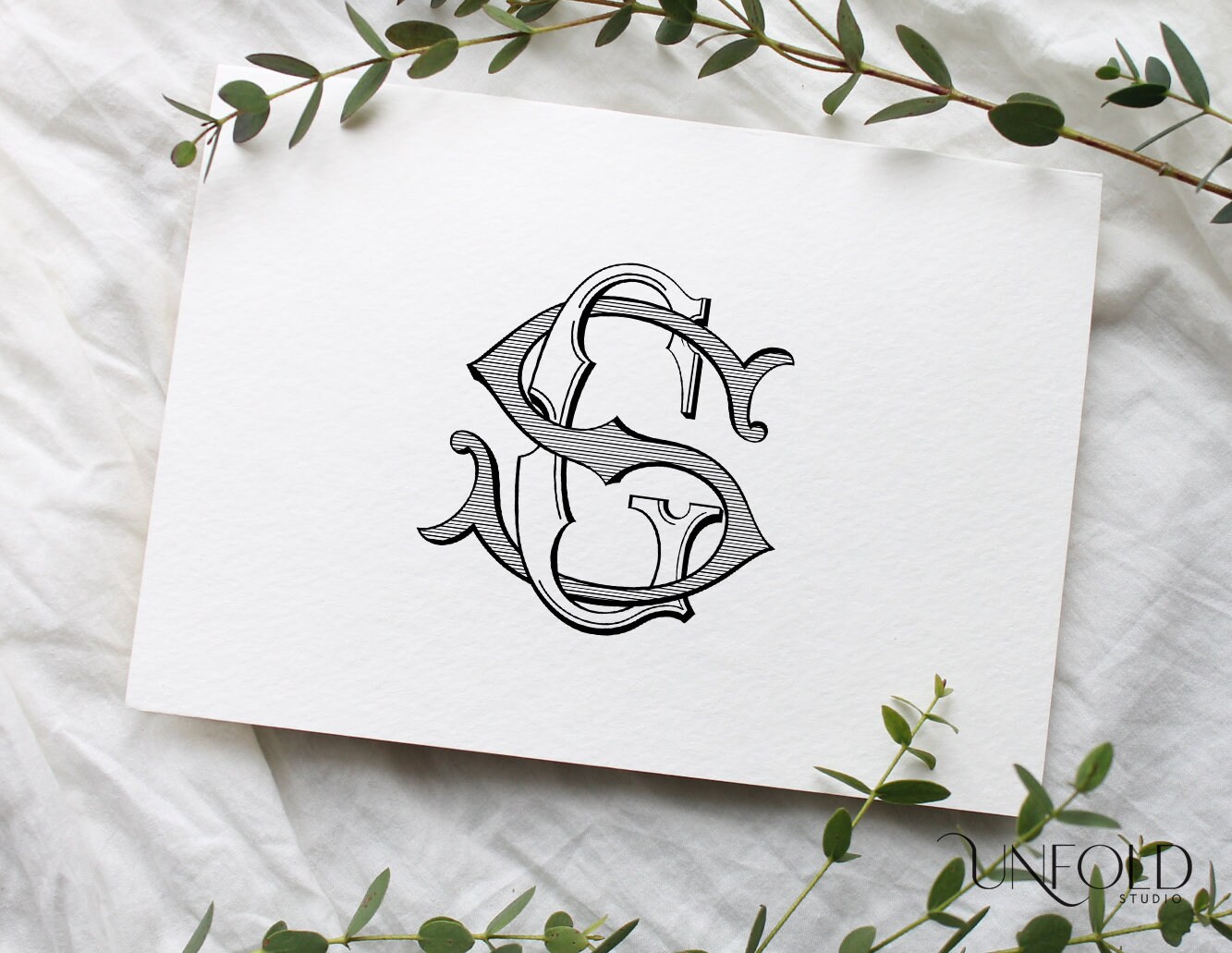 GS or SG Name Initials, Classic Monograms, Wedding Monogram, Digital ...