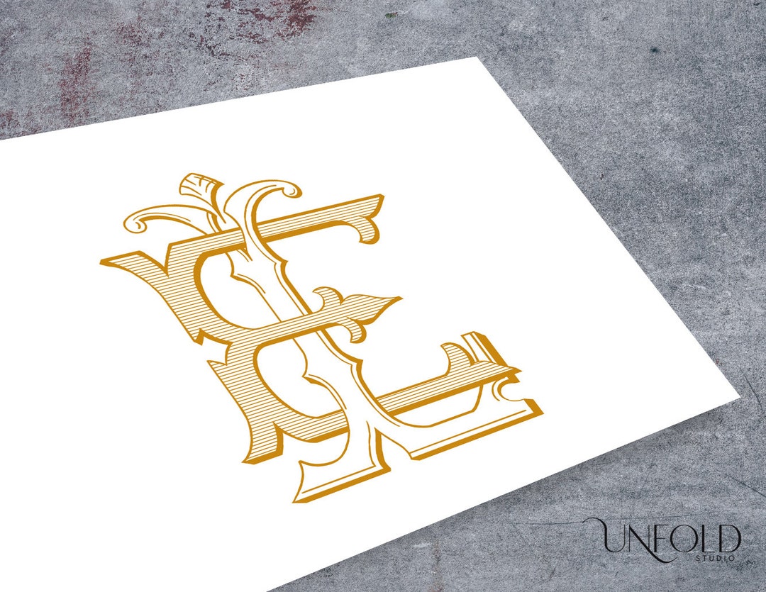 E & L Couple's Monogram Design, Interlocking Monograms, Wedding ...