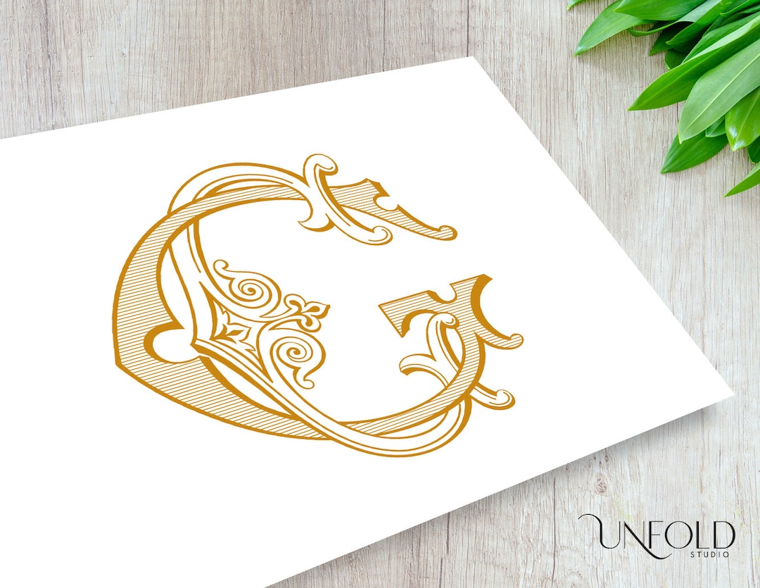 C and G Interlocking Monograms, Wedding Monogram, Digital Download ...