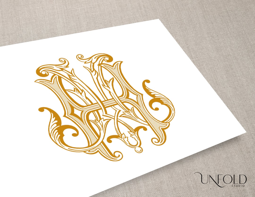 Vintage Interlocking Monograms, Wedding Monogram, Digital Download ...