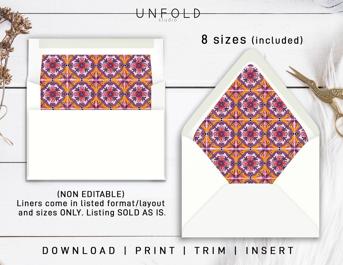 Printable Envelope Liner Templates 8 Envelope Types Included - Etsy