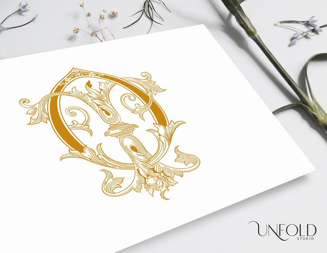 T and O Paragon Interlocking Monograms, Wedding Monogram, Digital ...