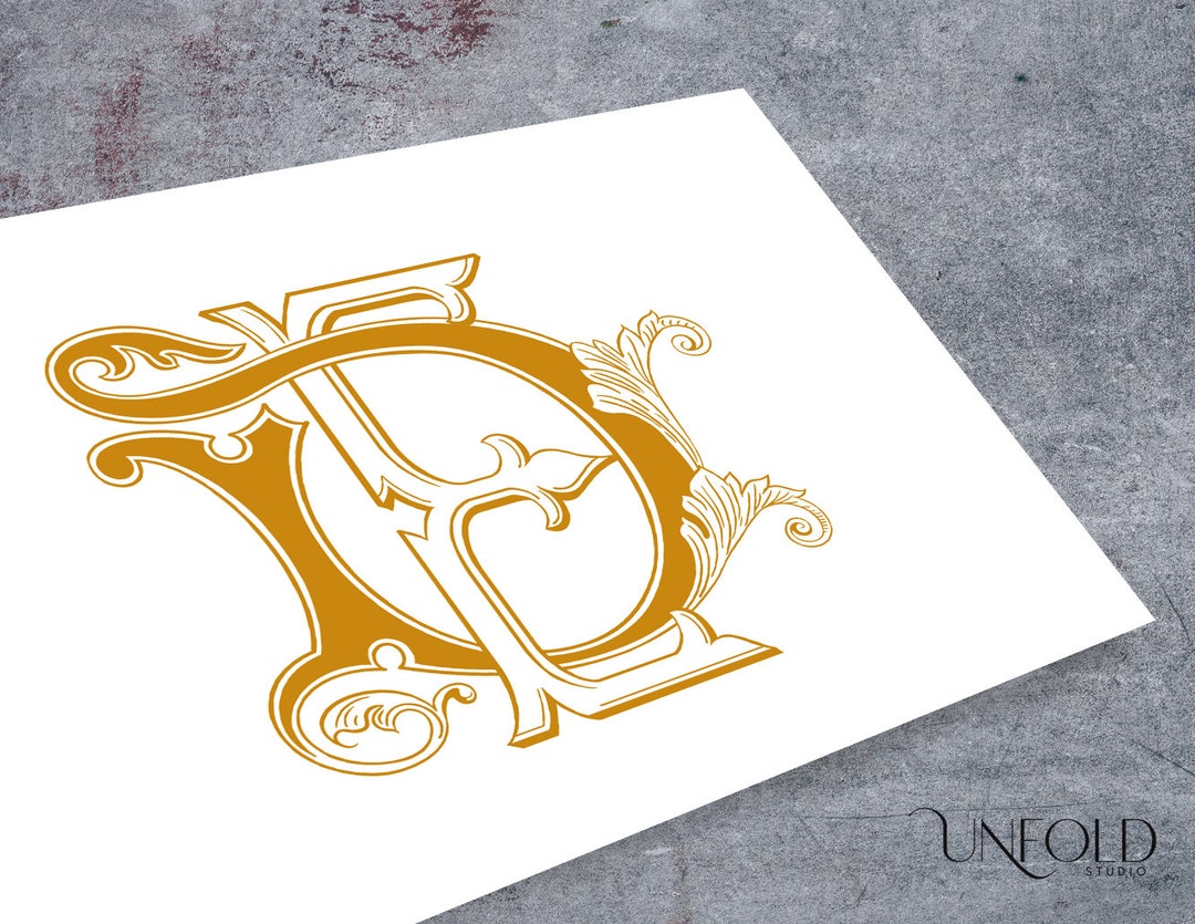 D and E Paragon Interlocking Monograms, Wedding Monogram, Digital ...
