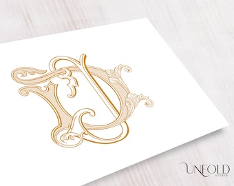 Name Initials Vintage Monograms Wedding Monogram Duogram - Etsy