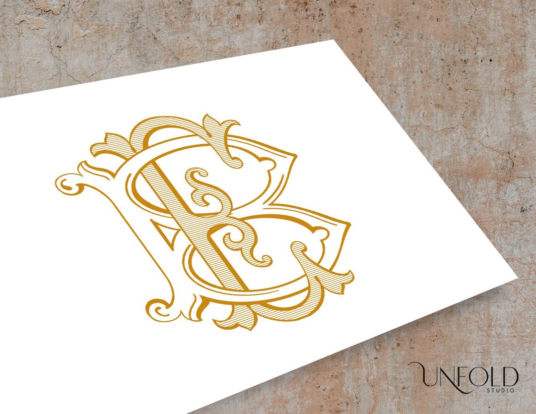 Pre-made Digital Monogram Design - Custom Letter B & E, Instant ...