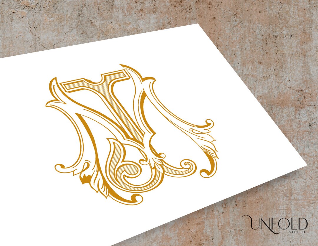 JM or MJ Name Initials, Classic Monograms, Wedding Monogram, Duogram ...