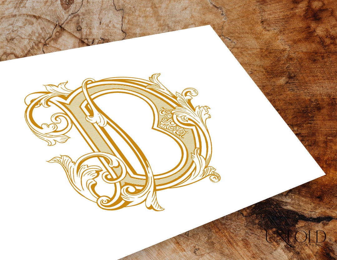 DD Name Initials, Vintage Monograms, Wedding Monogram, Duogram, Digital ...