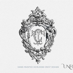Vintage Wedding Crest, Monogram Logo Design and Wedding Branding ...