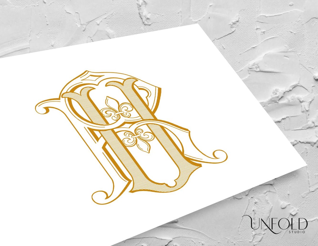 R and U Initial Monogram Design, Vintage Monograms With Fleur-de-lis ...