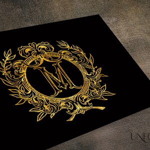 M Single Monogram Initial Name Initials, With Elaborate Border, Wedding ...