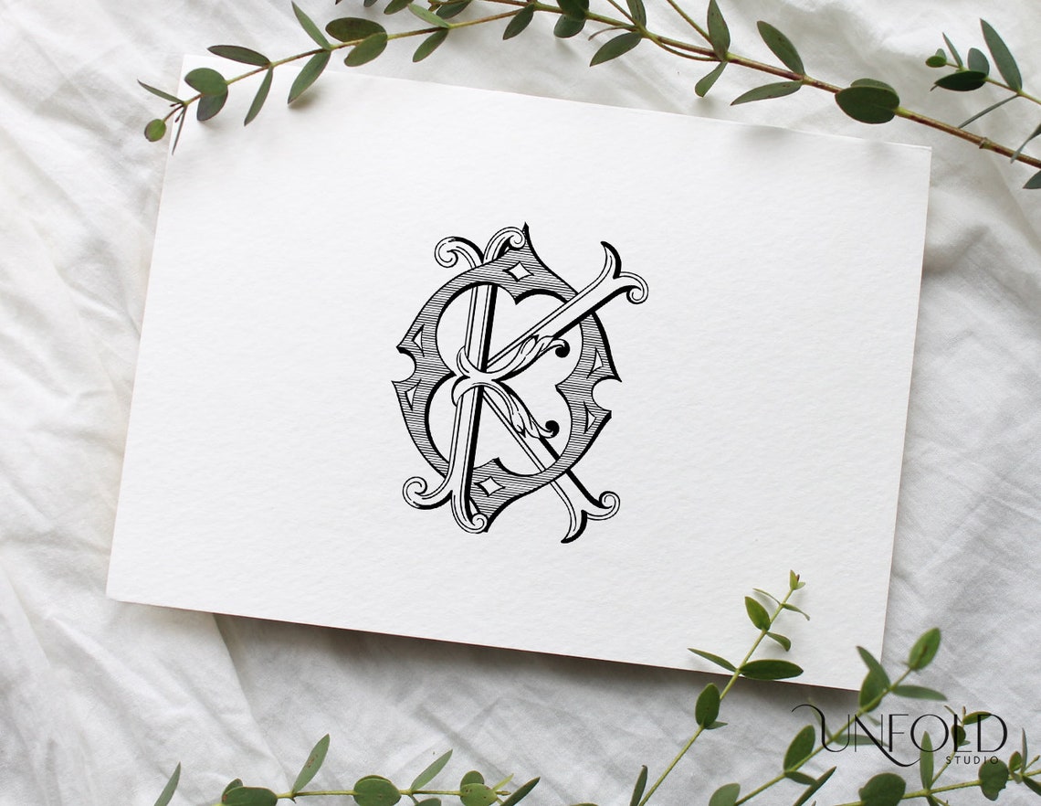 K & O Vintage Monograms, Wedding Monogram, Digital Download, Interwoven ...