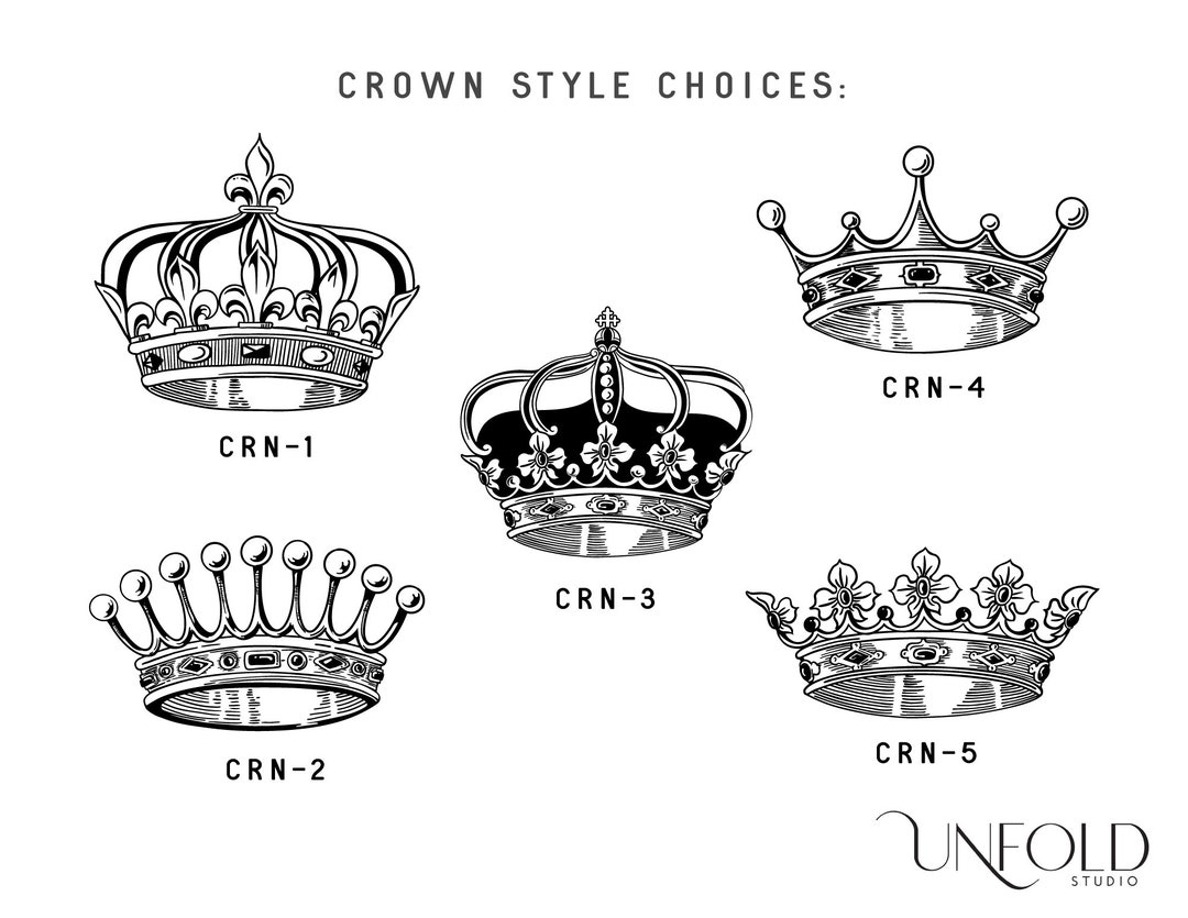 Royal Crowns to Your Choice of Pre-made Monogram Design, Interlocking ...