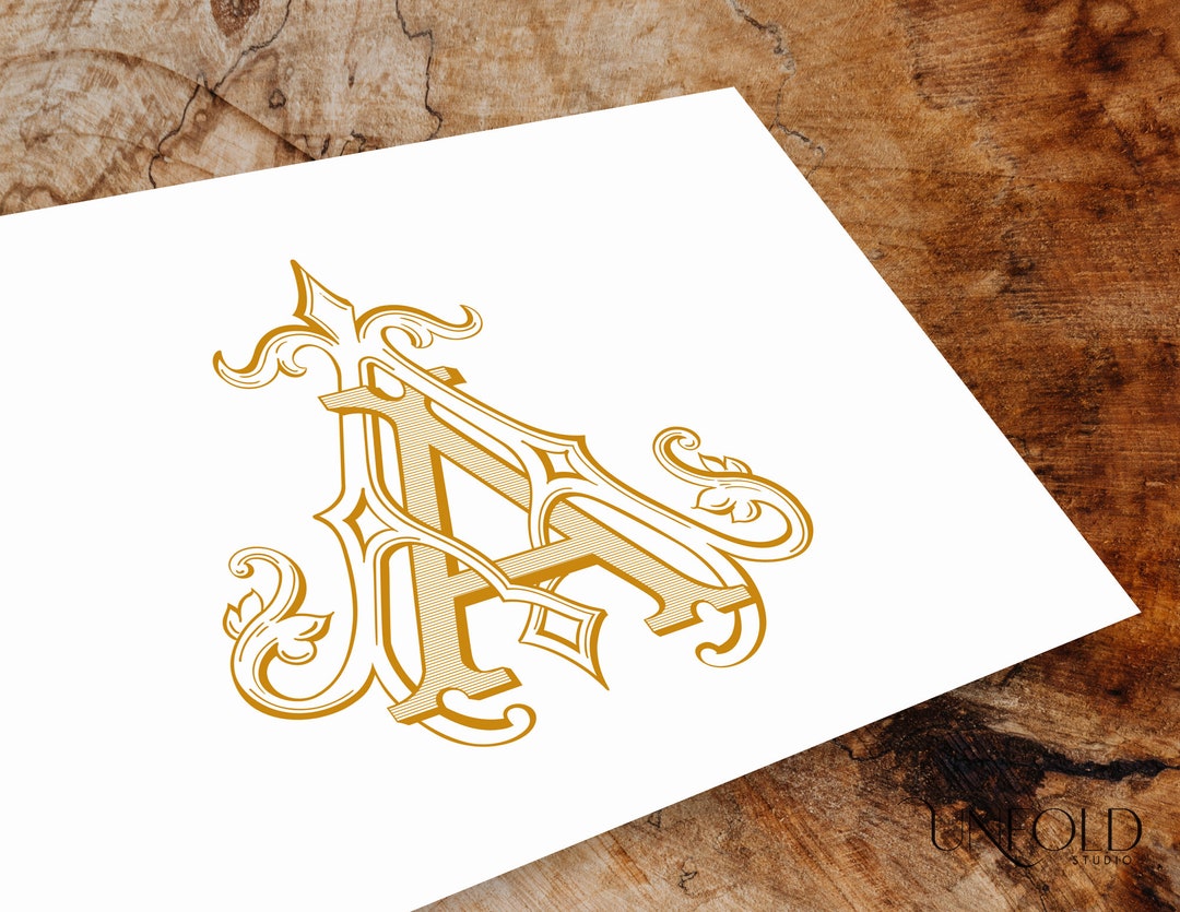 A & A Name Initials, Classic Monograms, Wedding Monogram, Duogram ...