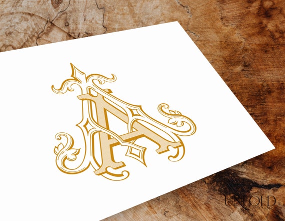 A & A Name Initials Classic Monograms Wedding Monogram - Etsy