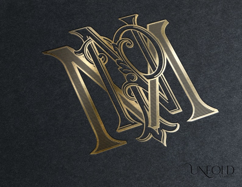 N, M, P Hand-painted Interwoven Vintage Monograms, Wedding Monogram ...