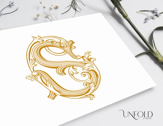 CS or SC Name Initials Vintage Monograms Wedding Monogram - Etsy