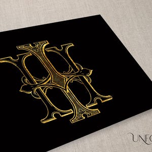 H & I Classic Interlocking Monograms, Wedding Monogram, Digital ...