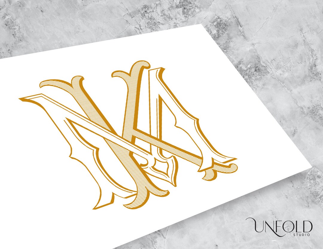 MK or KM Name Initials, Classic Monograms, Wedding Monogram, Two ...