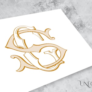 GS or SG Name Initials, Classic Monograms, Wedding Monogram, Digital ...