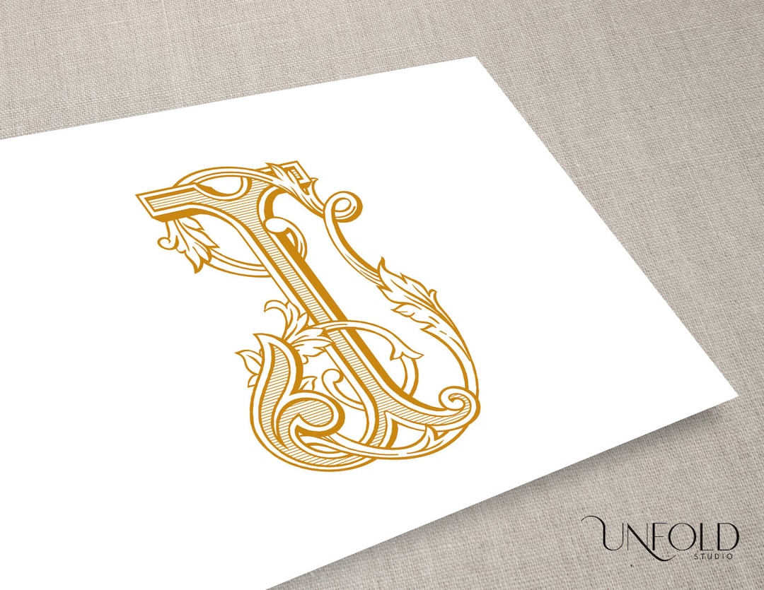 J & J Vintage Monograms, Wedding Monogram, Digital Download, Interwoven ...