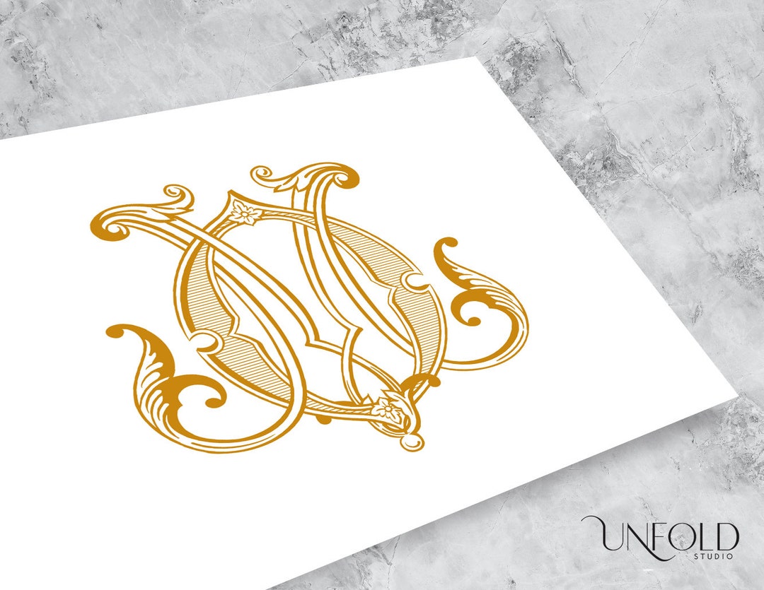 O and M, Name Initials, Vintage Monograms, Wedding Monogram, Two ...
