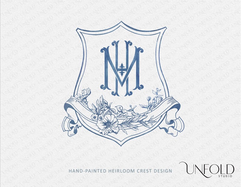 Vintage Crest 7 - Pre-made Heirloom Crest Design With Your Choice of ...