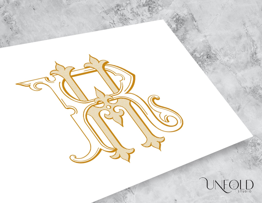 HR or RH Name Initials, Classic Monograms, Wedding Monogram, Duogram ...