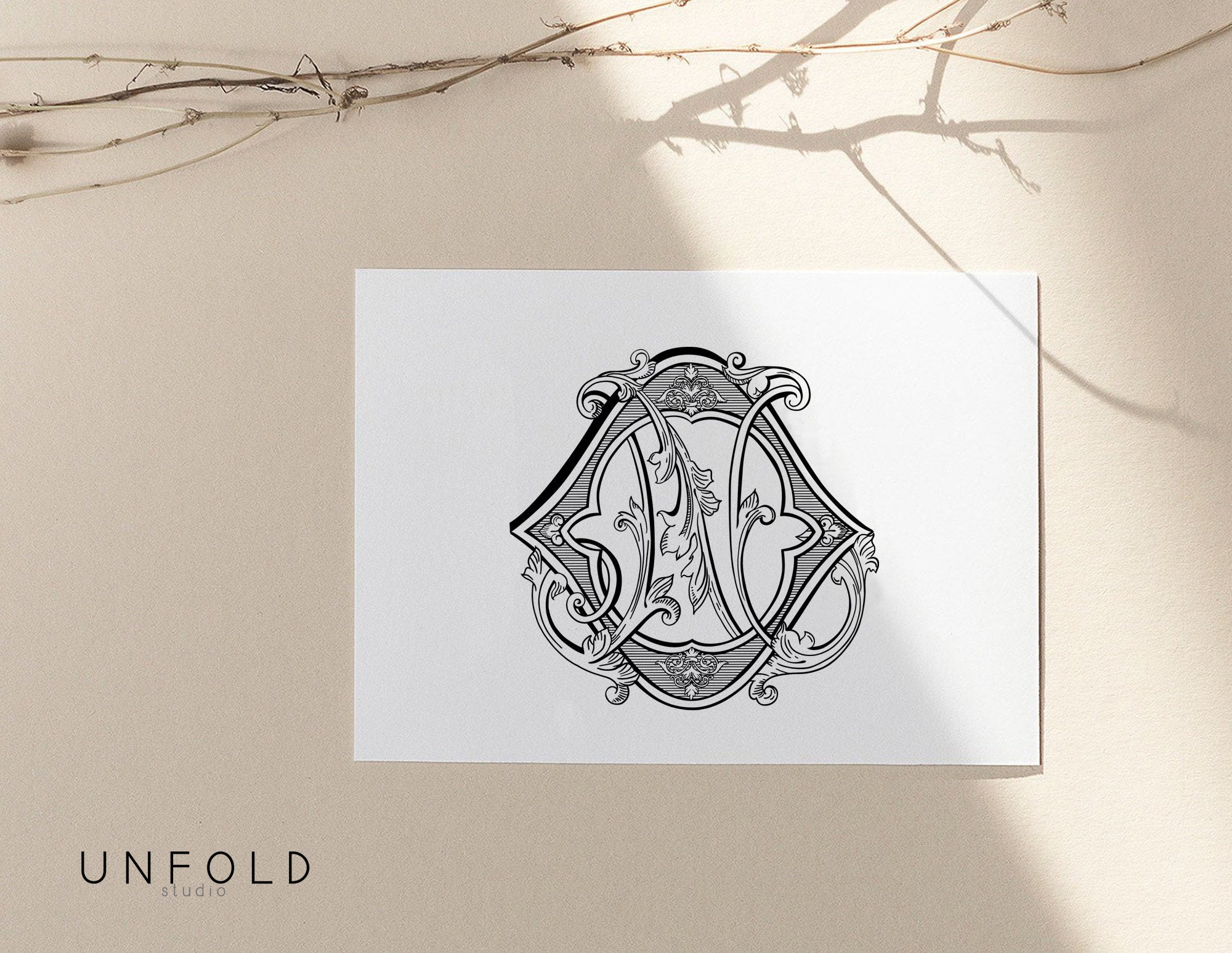 Naam initialen Vintage Monogrammen bruiloft monogram | Etsy