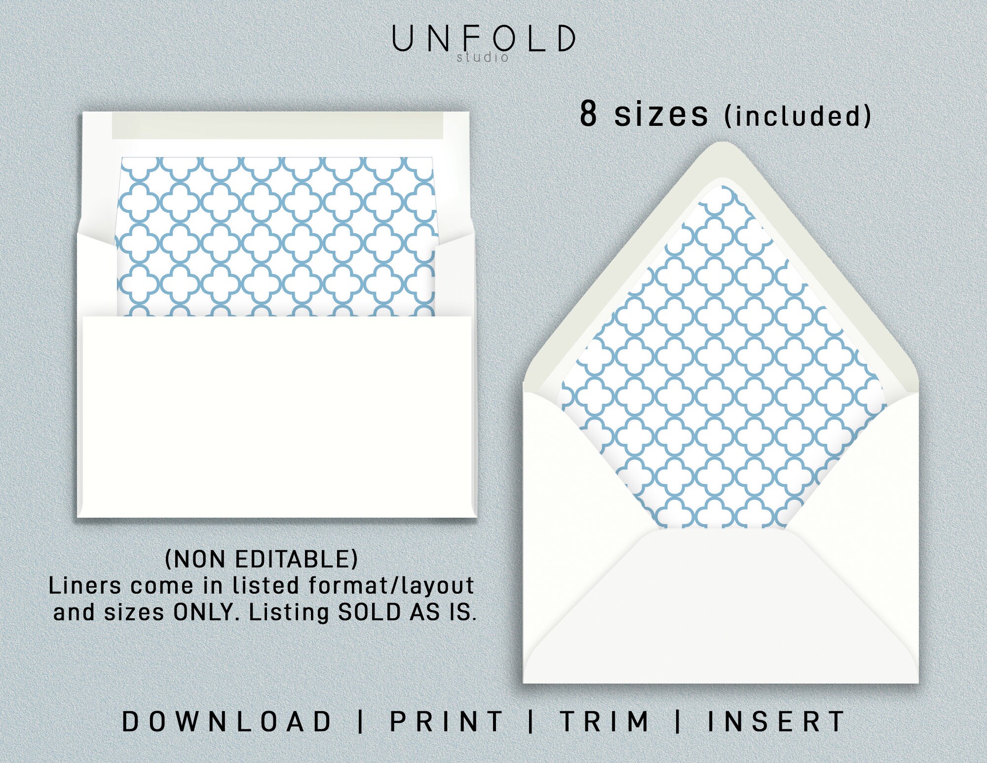 Printable Envelope Liner Templates 8 Envelope Types Included - Etsy